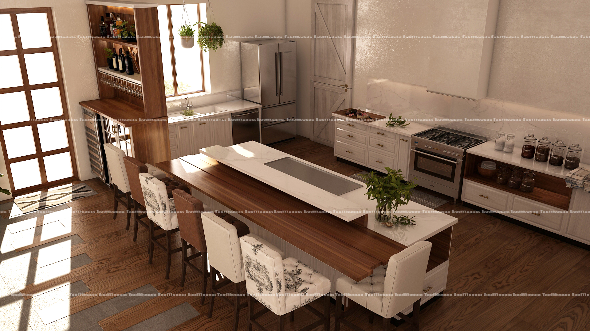 FabModula-Best Island Shaped Modular Kitchen Interior Designs